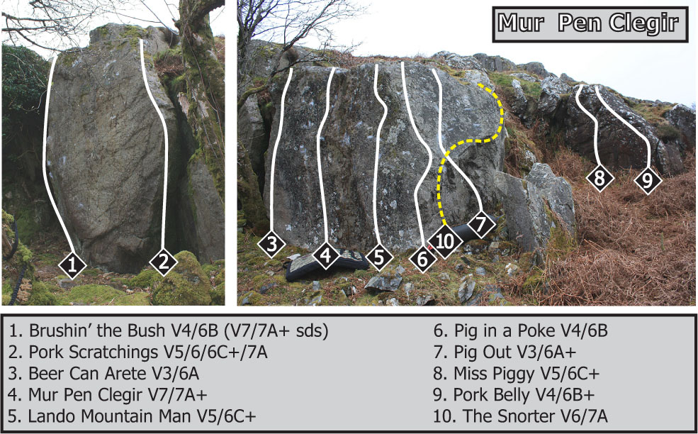 North Wales Bouldering News ::: News Details :: Mur Pen Clegir V7/7A+